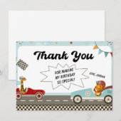 Racing Car Engine Birthday Thank You Card | Zazzle