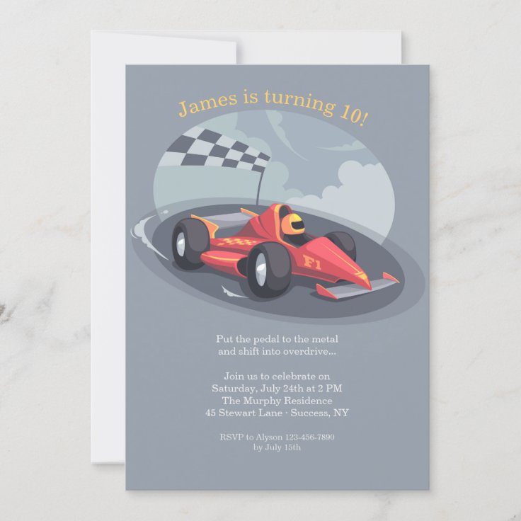Racing Car Invitation | Zazzle