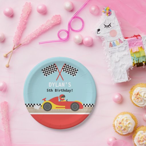 Racing Car Racer Boys Birthday Party Supplies Paper Plates | Zazzle