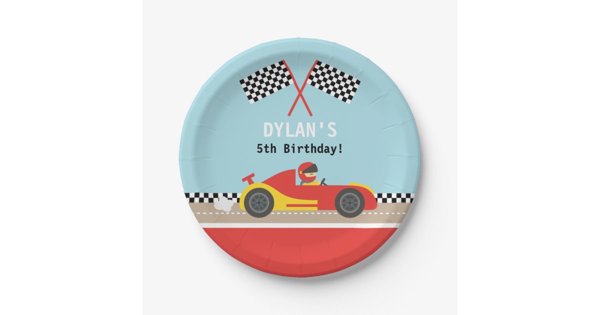 Racing Car Racer Boys Birthday Party Supplies Paper Plates | Zazzle