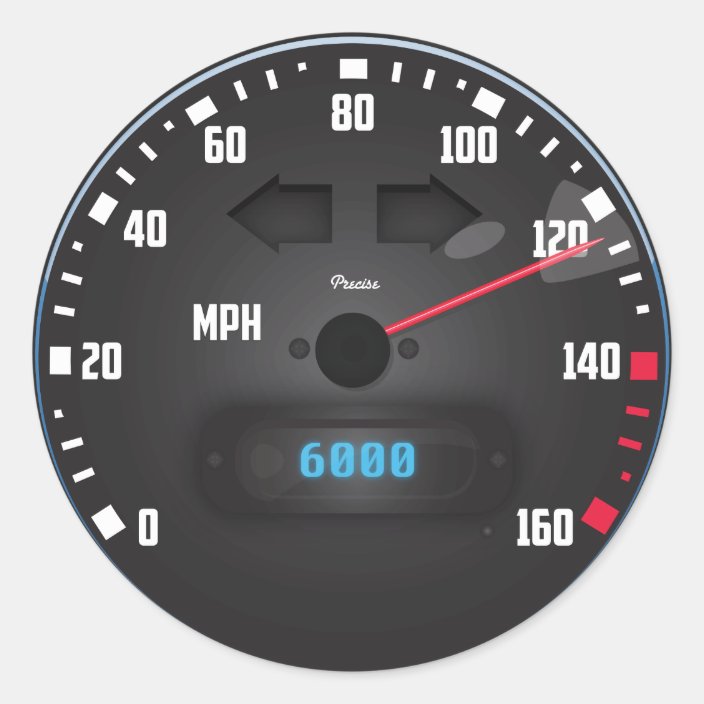 Racing Car speedometer Classic Round Sticker | Zazzle.com