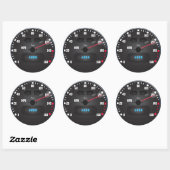 Racing Car speedometer Classic Round Sticker | Zazzle