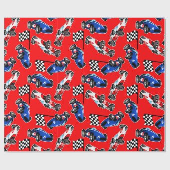 Racing Cars Wrapping Paper | Zazzle