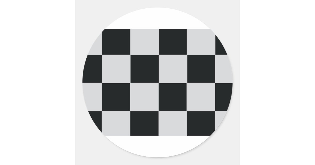 racing checker flag classic round sticker | Zazzle