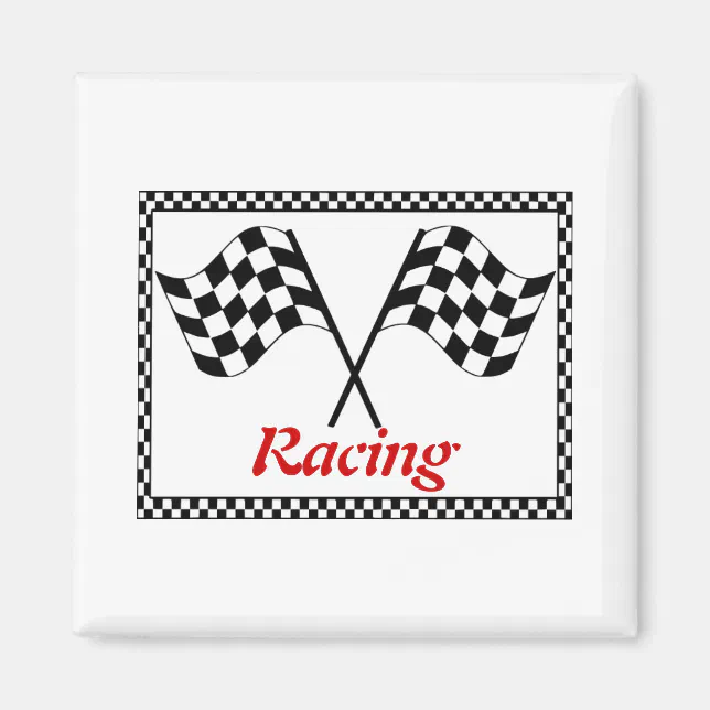 Racing Checkerboard Flags Magnet | Zazzle