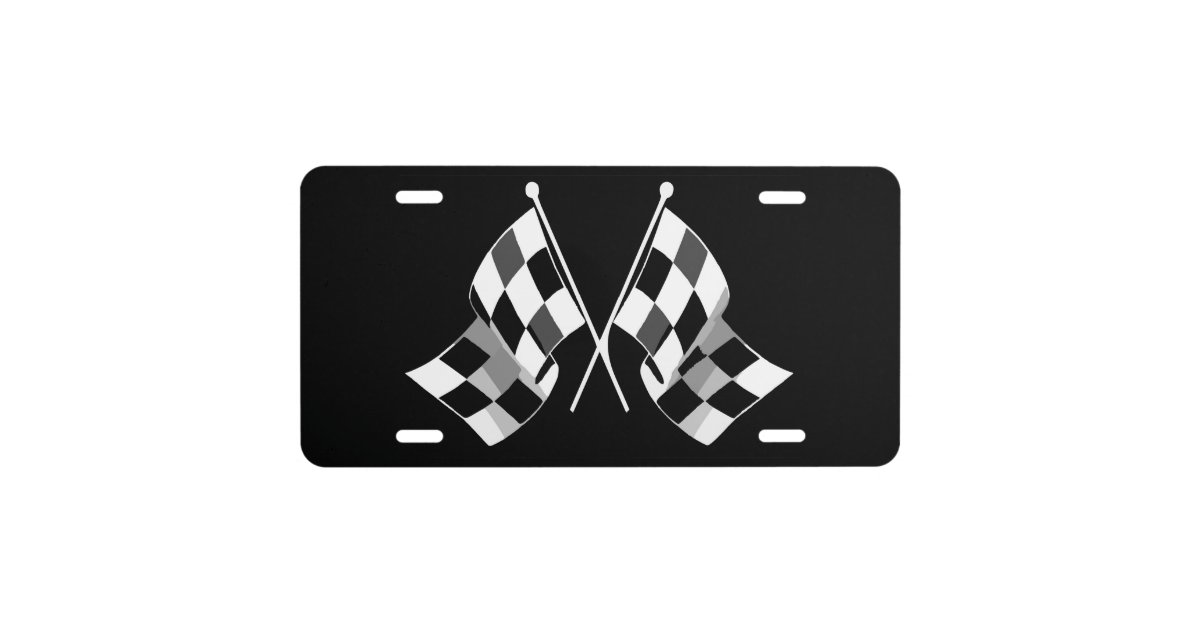 Racing Checkered Flags License Plate | Zazzle
