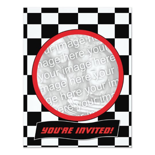 Racing Checkers Party Invitations | Zazzle.com