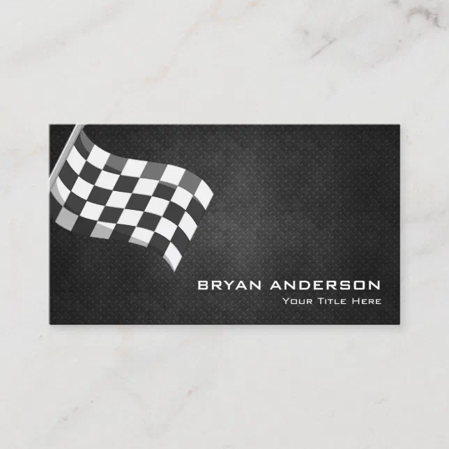 Racing Flag Automotive Business Card | Zazzle