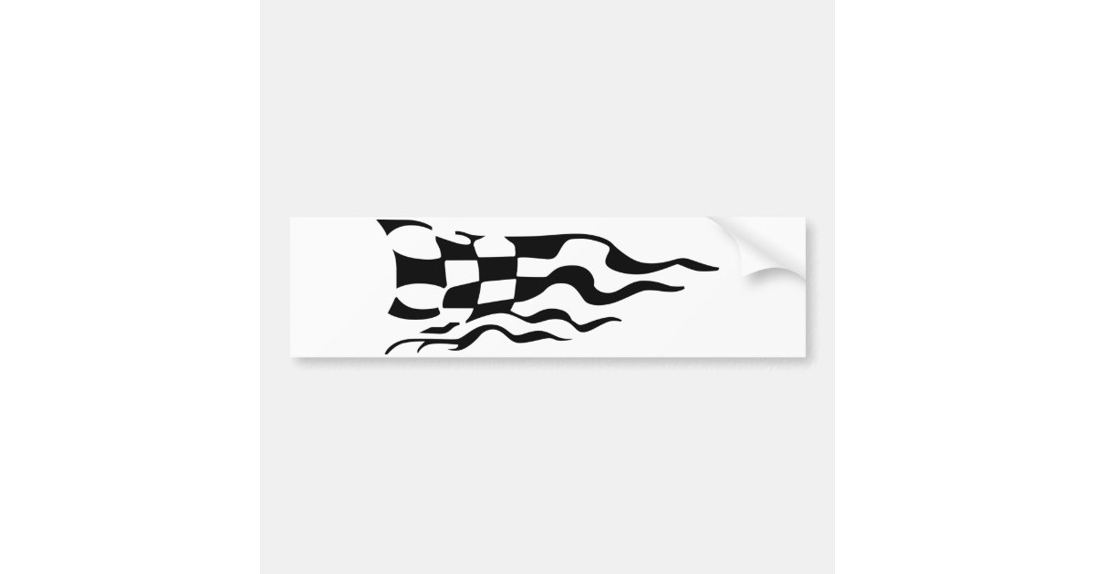 Racing Flag Bumper Sticker | Zazzle