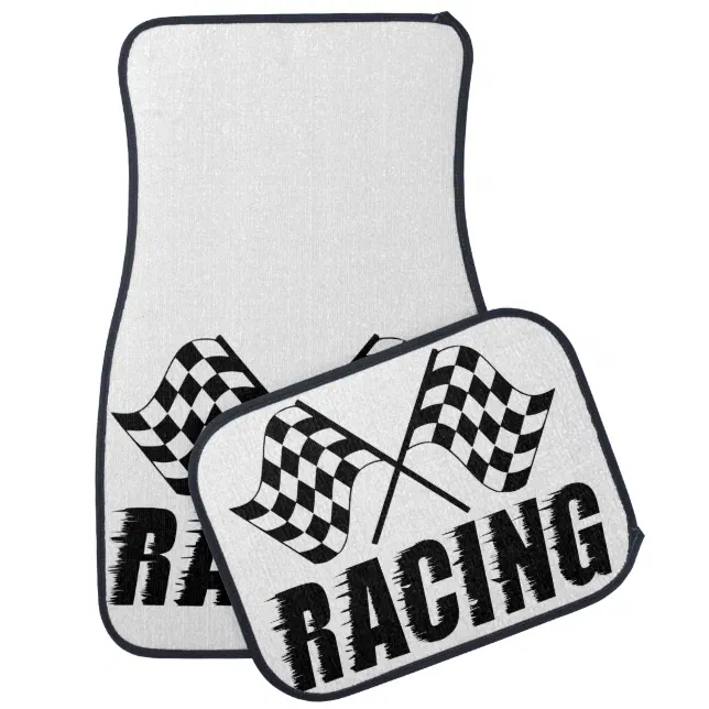 Racing Flags Car Floor Mat | Zazzle