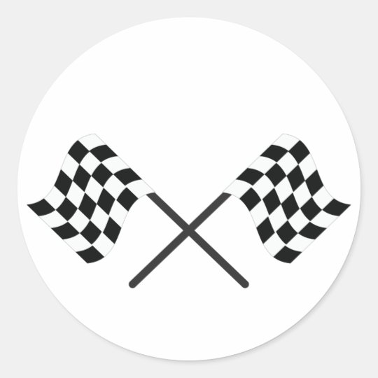Racing Flags Classic Round Sticker | Zazzle.com