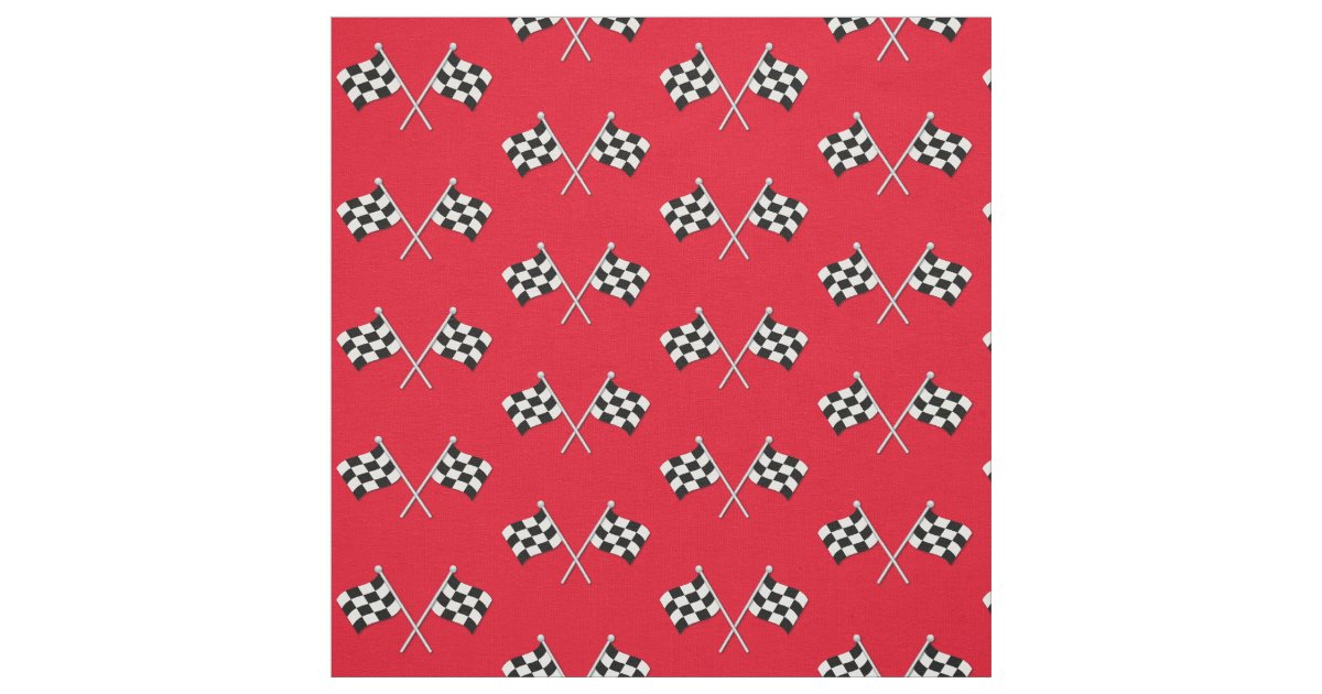 Racing Flags Cute Red Fabric | Zazzle