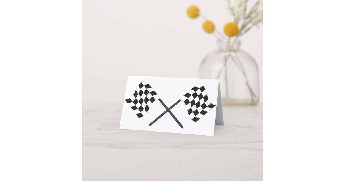 Racing Flags Place Card | Zazzle