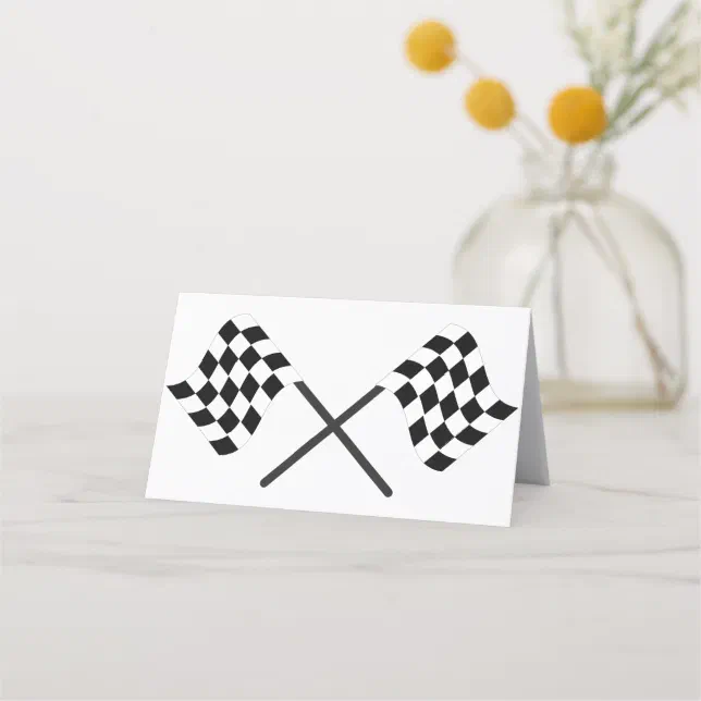 Racing Flags Place Card | Zazzle