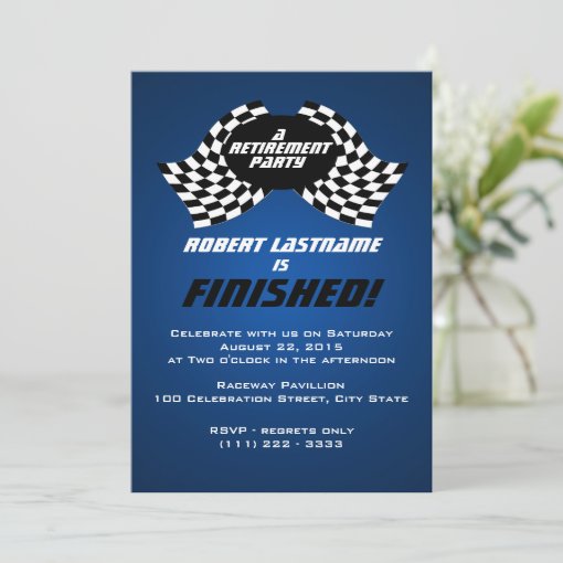 Racing Flags Retirement Party Invitation | Zazzle