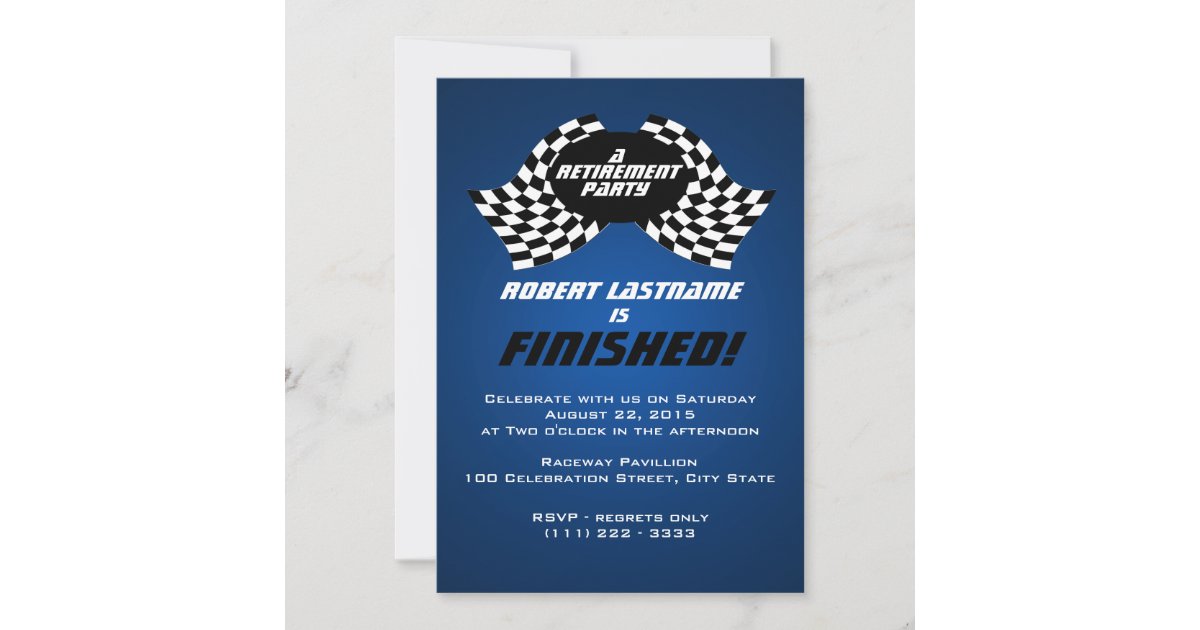Racing Flags Retirement Party Invitation | Zazzle