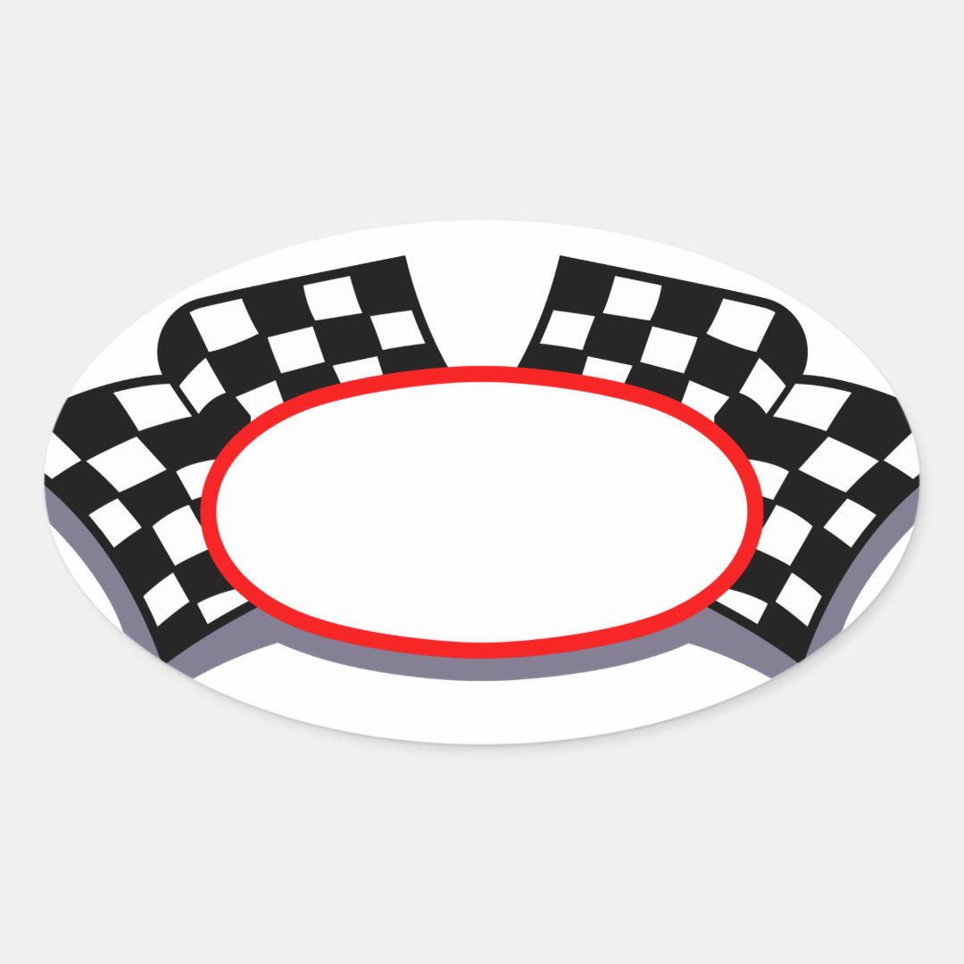 Racing Logo Oval Sticker | Zazzle