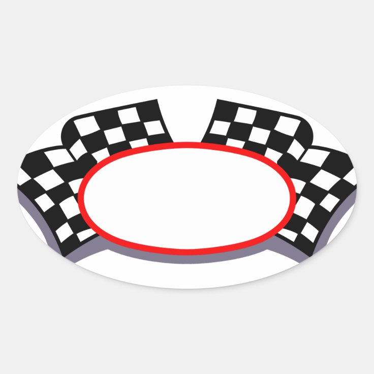 Racing Logo Oval Sticker | Zazzle