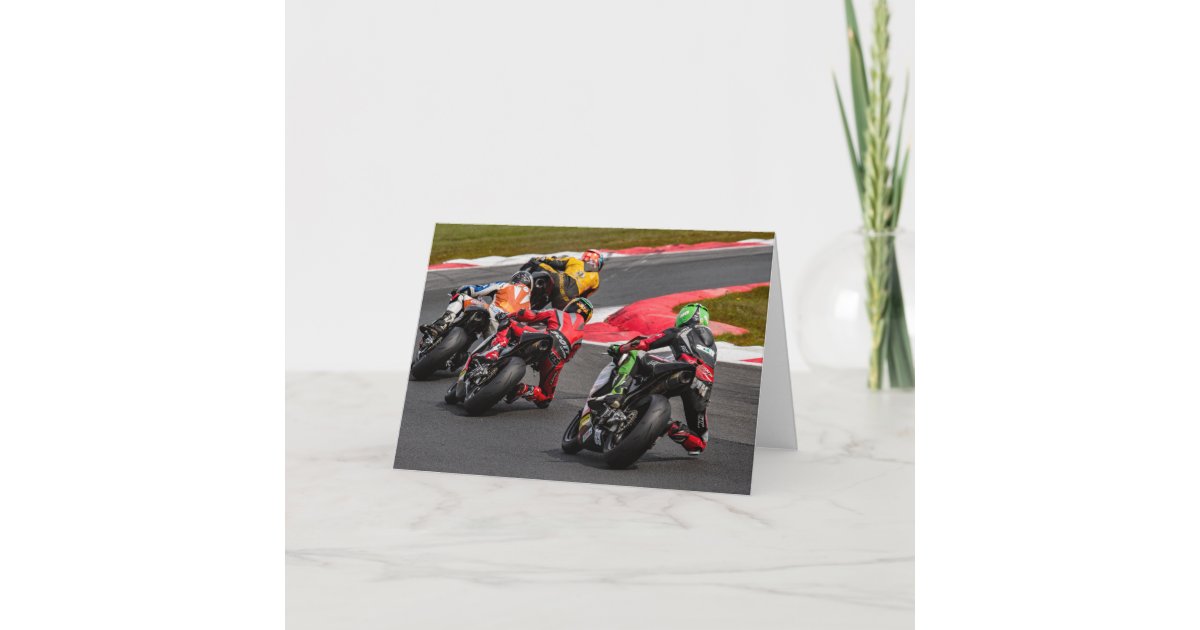 Racing motorcycle greetings cards | Zazzle