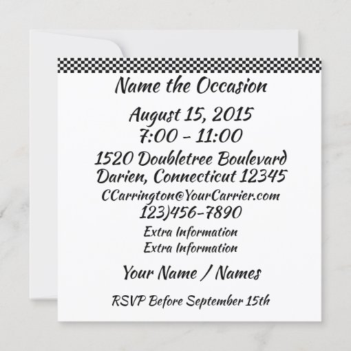 Racing Race Car Event Invitation | Zazzle