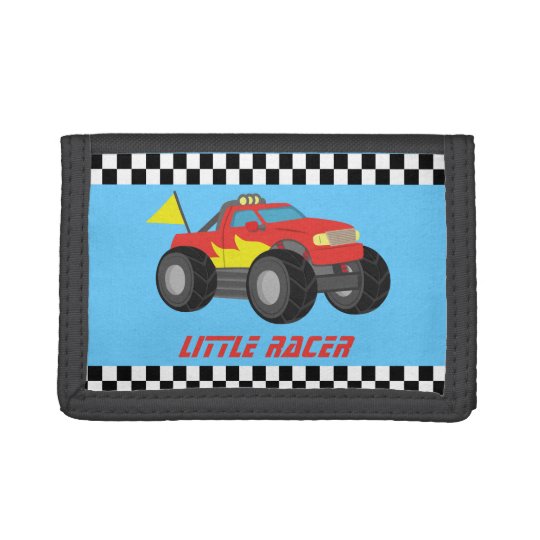 Racing Red Monster Truck Racer Boy Wallet | Zazzle.com