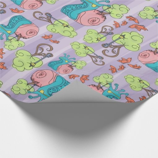Racing Snails And Birds Wrapping Paper | Zazzle