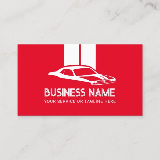 Racing Stripes Red Car Professional Automotive Business Card | Zazzle