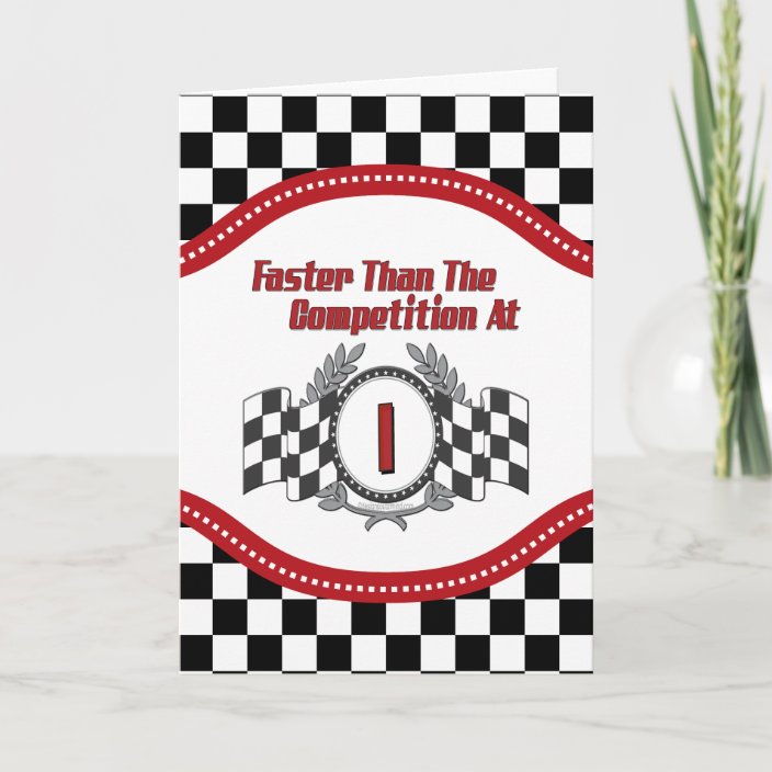 Racing Themed 1st Birthday Card | Zazzle.com