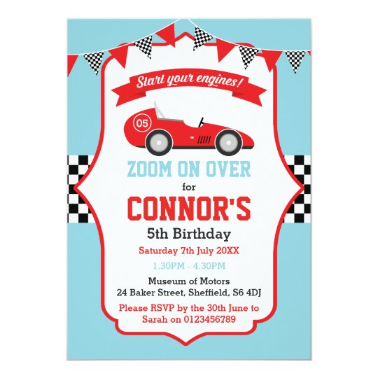 Racing themed birthday party invitation | Zazzle.com