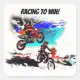 Racing To Win - Motocross Racers Square Sticker | Zazzle