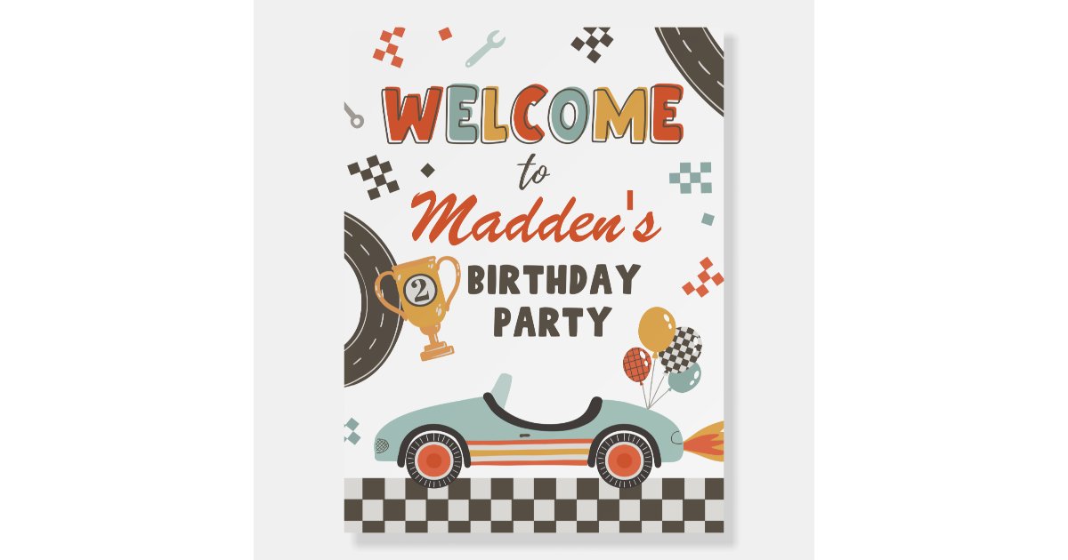 Racing Welcome Sign | Race Party Welcome Sign | Zazzle