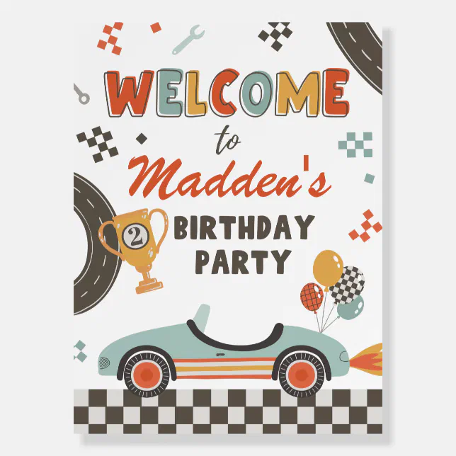 Racing Welcome Sign | Race Party Welcome Sign | Zazzle
