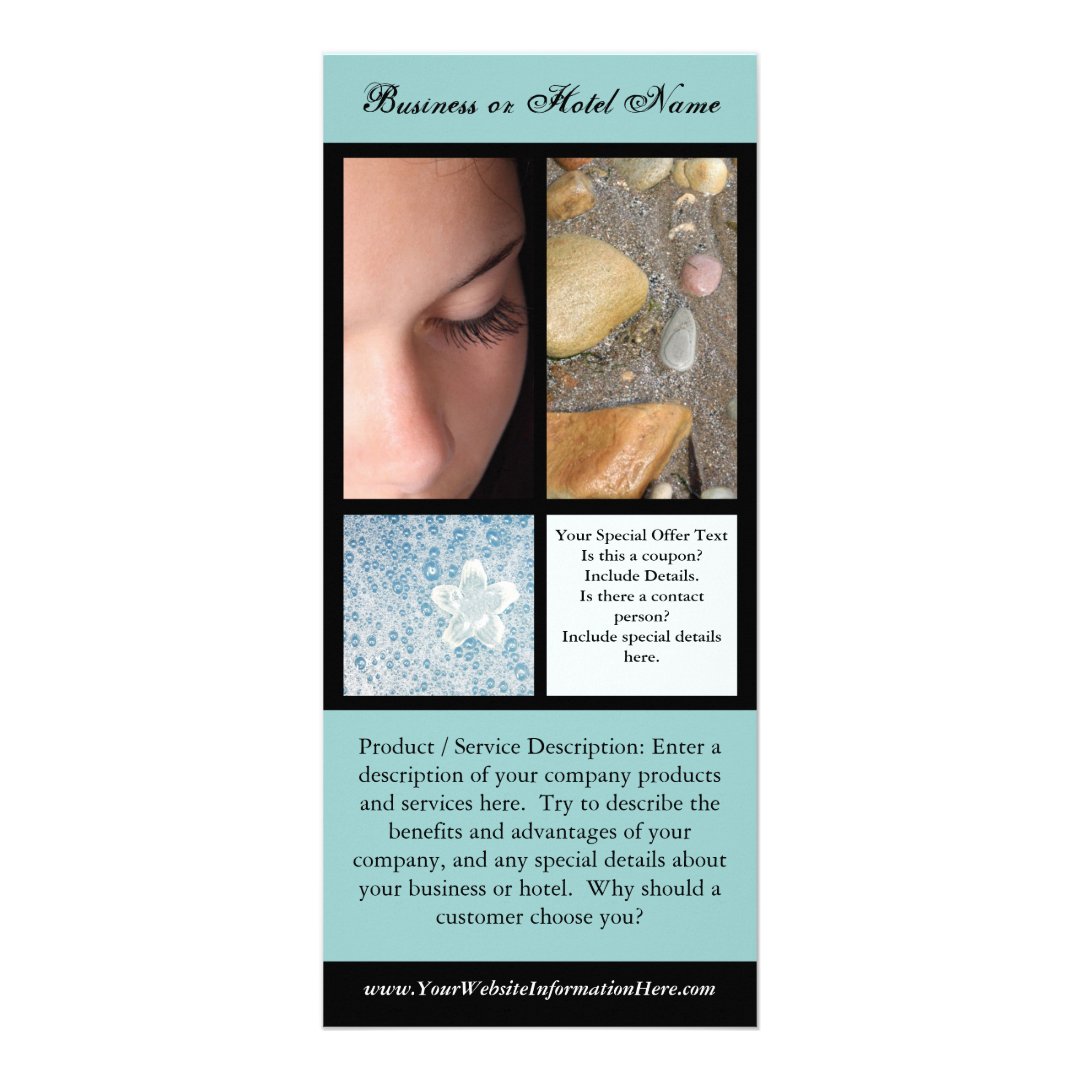 Rack Card Printing, Spa or Salon Templates | Zazzle