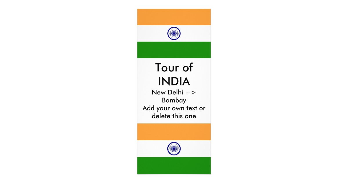 Rack Card with Flag of India | Zazzle