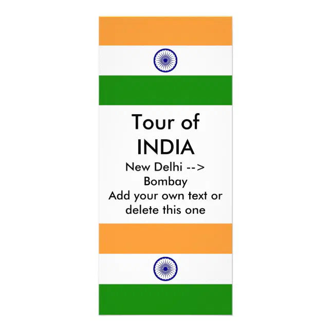 Rack Card with Flag of India | Zazzle