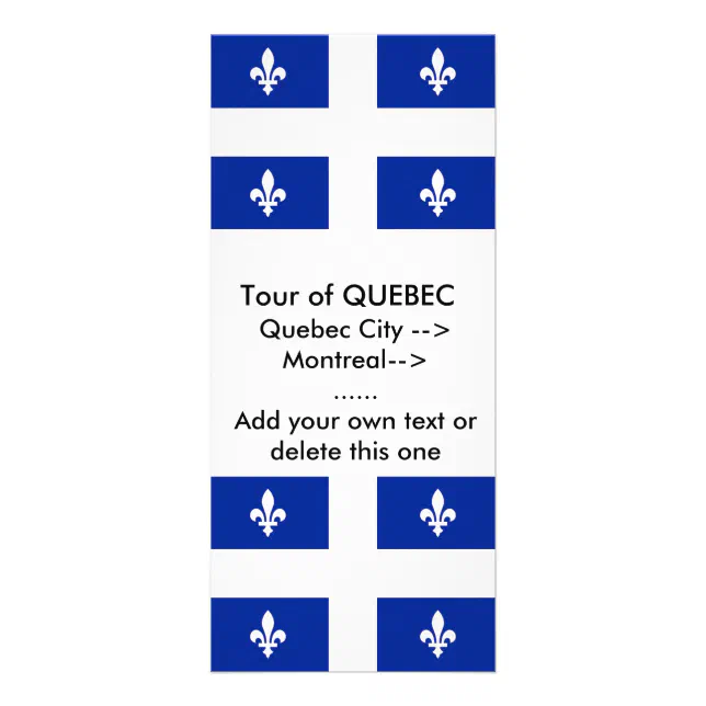Rack Card with Flag of Quebec, Canada | Zazzle