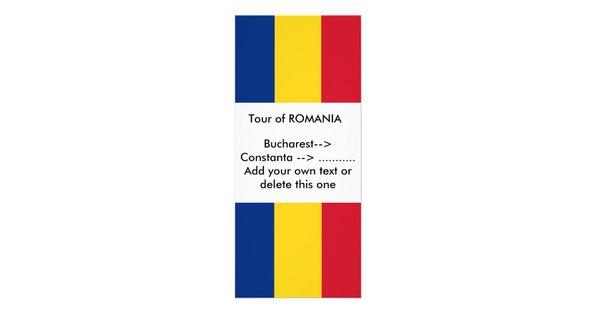 Rack Card with Flag of Romania | Zazzle