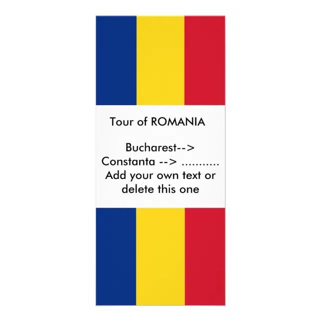 Rack Card with Flag of Romania | Zazzle
