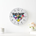 Rack Em Up Pool Large Clock | Zazzle