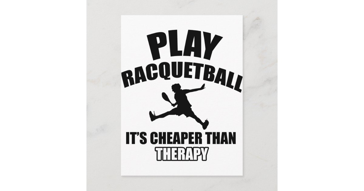 Racquetball player designs postcard | Zazzle
