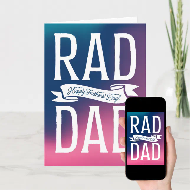 Rad Dad Happy Father's Day Card | Zazzle