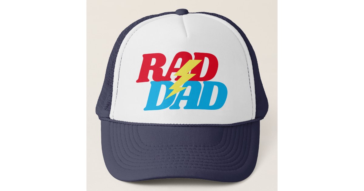 Rad Dad Lightning Bolt Trucker Hat | Zazzle