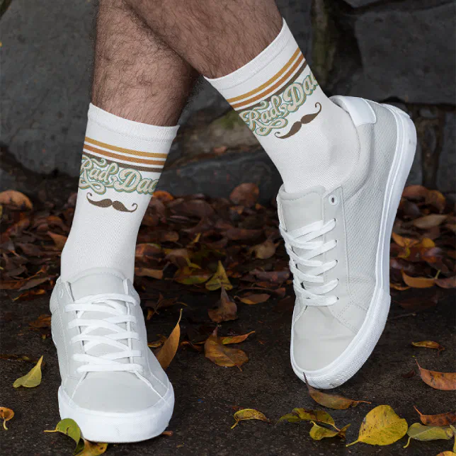 Rad Dad Retro Stripes | Vintage Father's Day Socks | Zazzle