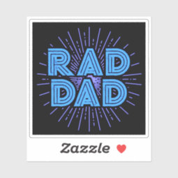 Rad Dad Typography Design | Fathers Day Sticker | Zazzle