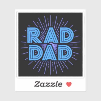 Rad Dad Typography Design | Fathers Day Sticker | Zazzle