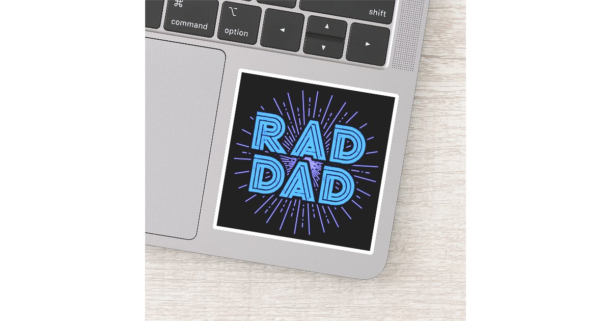 Rad Dad Typography Design | Fathers Day Sticker | Zazzle