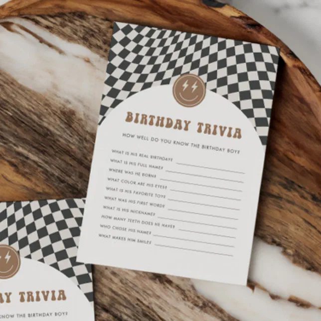 Rad Groovy Dude Boy's Rad Birthday Trivia Game | Zazzle