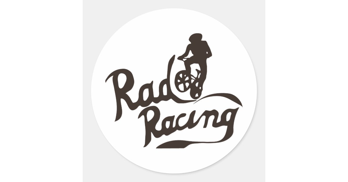 rad racing classic round sticker | Zazzle