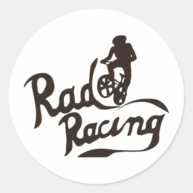 rad racing classic round sticker | Zazzle