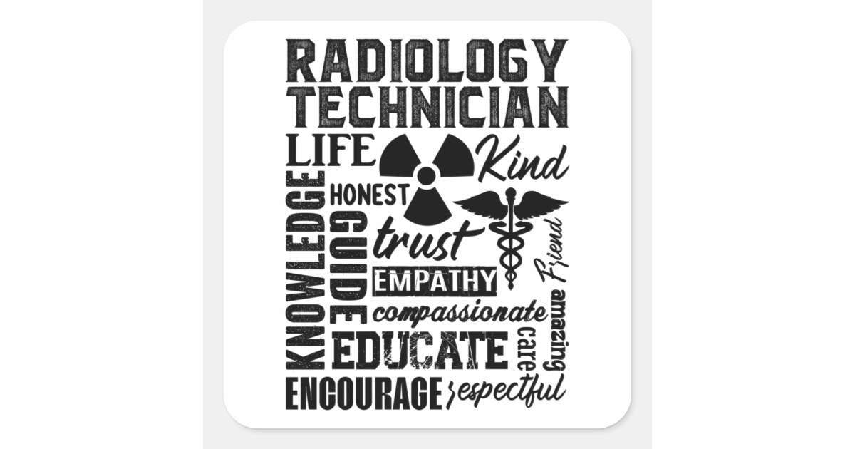 Rad Tech Technologist Xray Radiology Technician Square Sticker | Zazzle